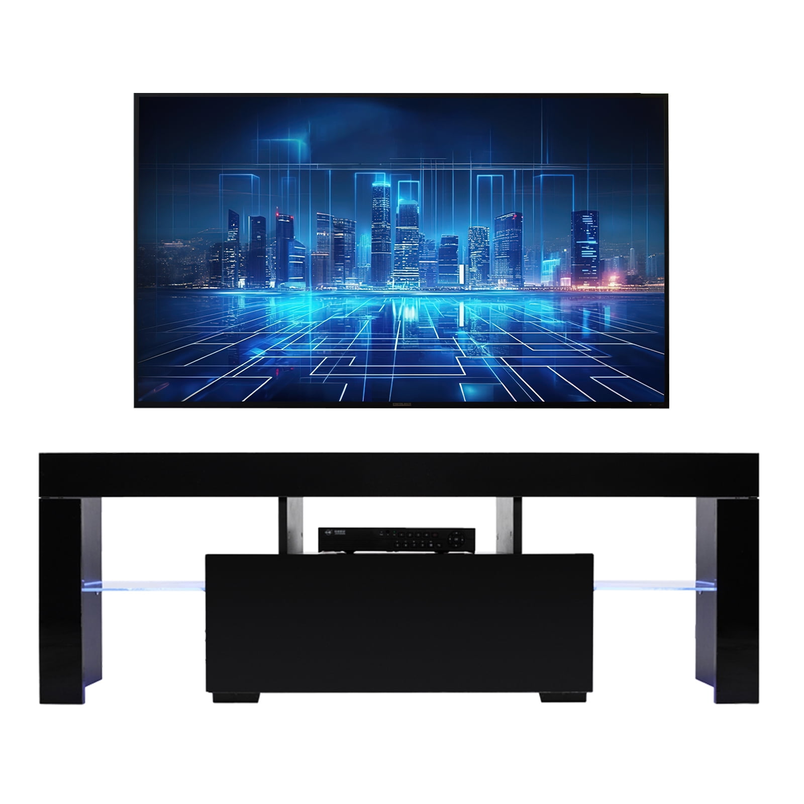 Modern TV Stand for 50/55 Inch TV, TV Stand with LED Light &Large ...