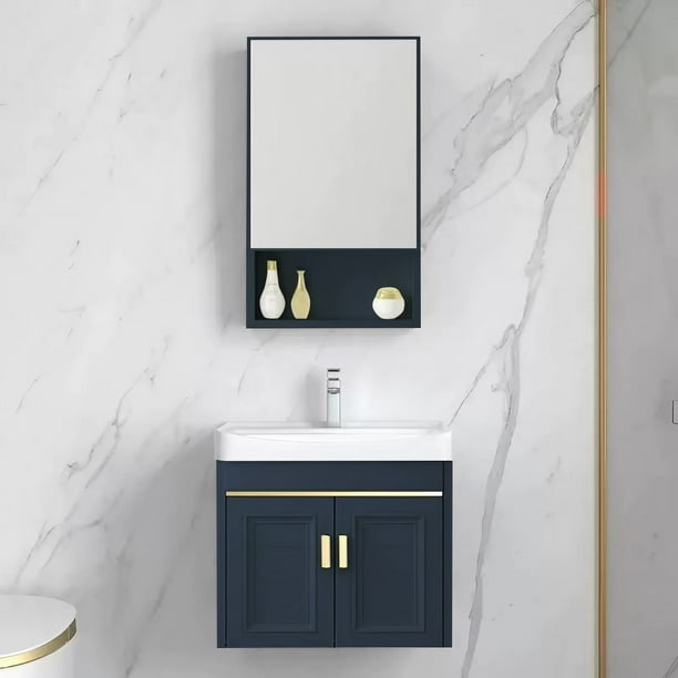 Set de Mueble para Baño con Espejo y Grifería Atlantic Azul | Bodega Aurrera en línea