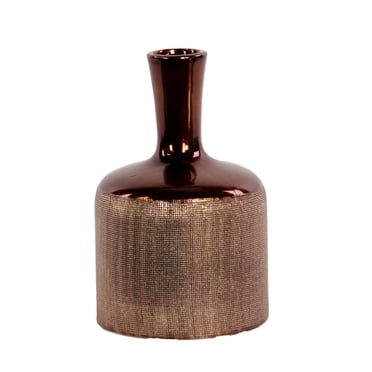 Ceramic Round Bellied Vase with Embossed Honeycomb Design Body and ...