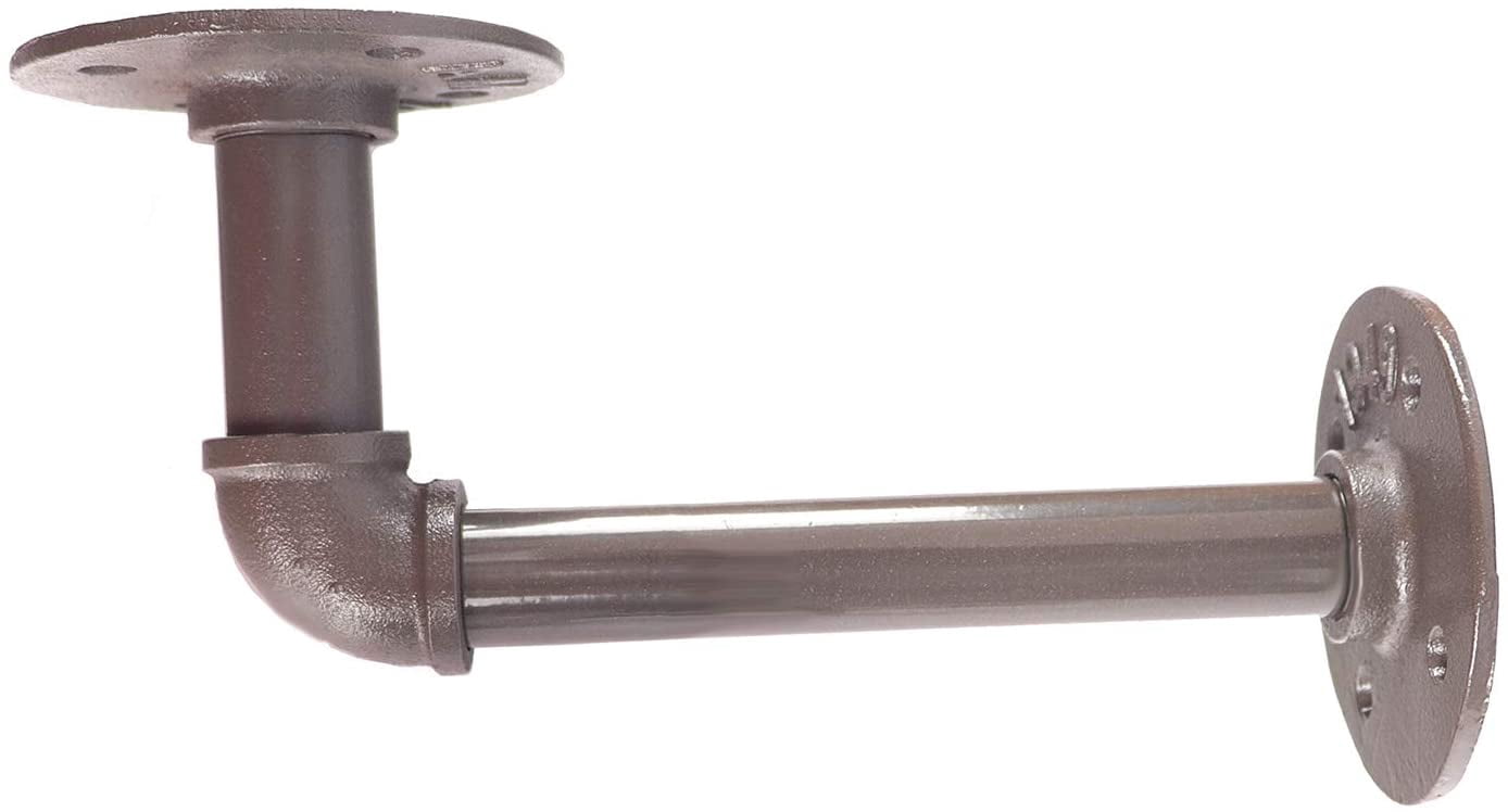ATT Rustic Floating Shelf Brackets Industrial Iron Pipe Shelf Brackets ...