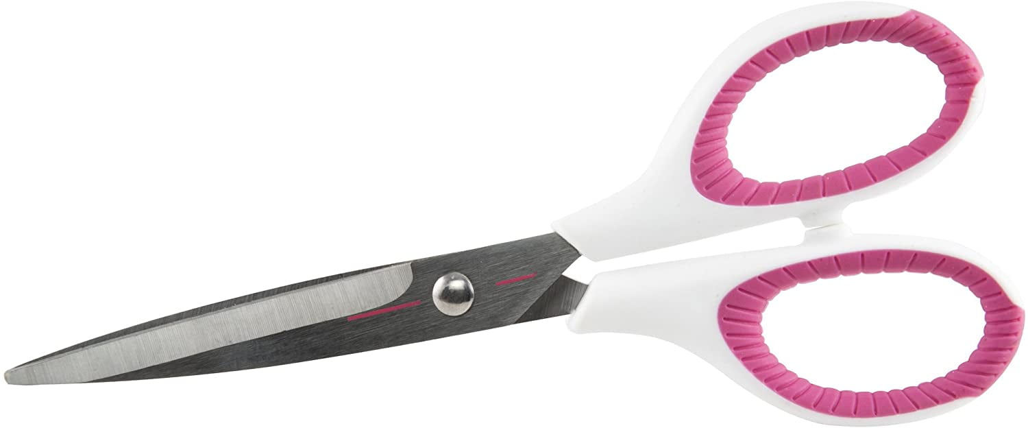 Singer 6-1/2-Inch Sewing Scissors with Pink and White Comfort Grip ...