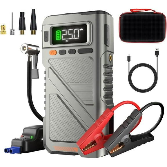 WOLFBOX 4000A Jump Starter with 160PSI Air Compressor, 65W Fast Charge ...