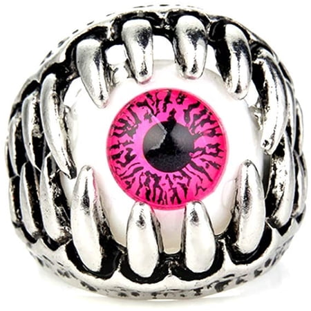Evil Devil Eye Gothic Dragon Claw Ring Vintage Hell Demon Crystal Biker ...