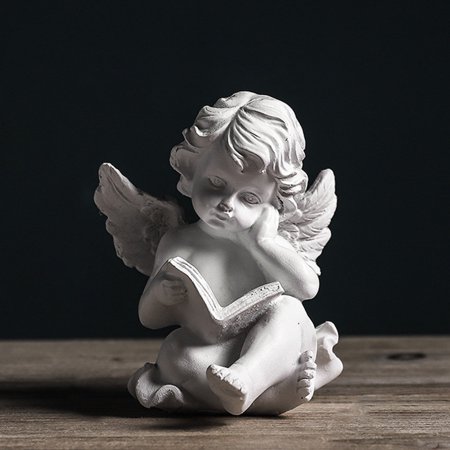 Ornament Angel Figure Statue Reading Book Living Room Desktop Home ...