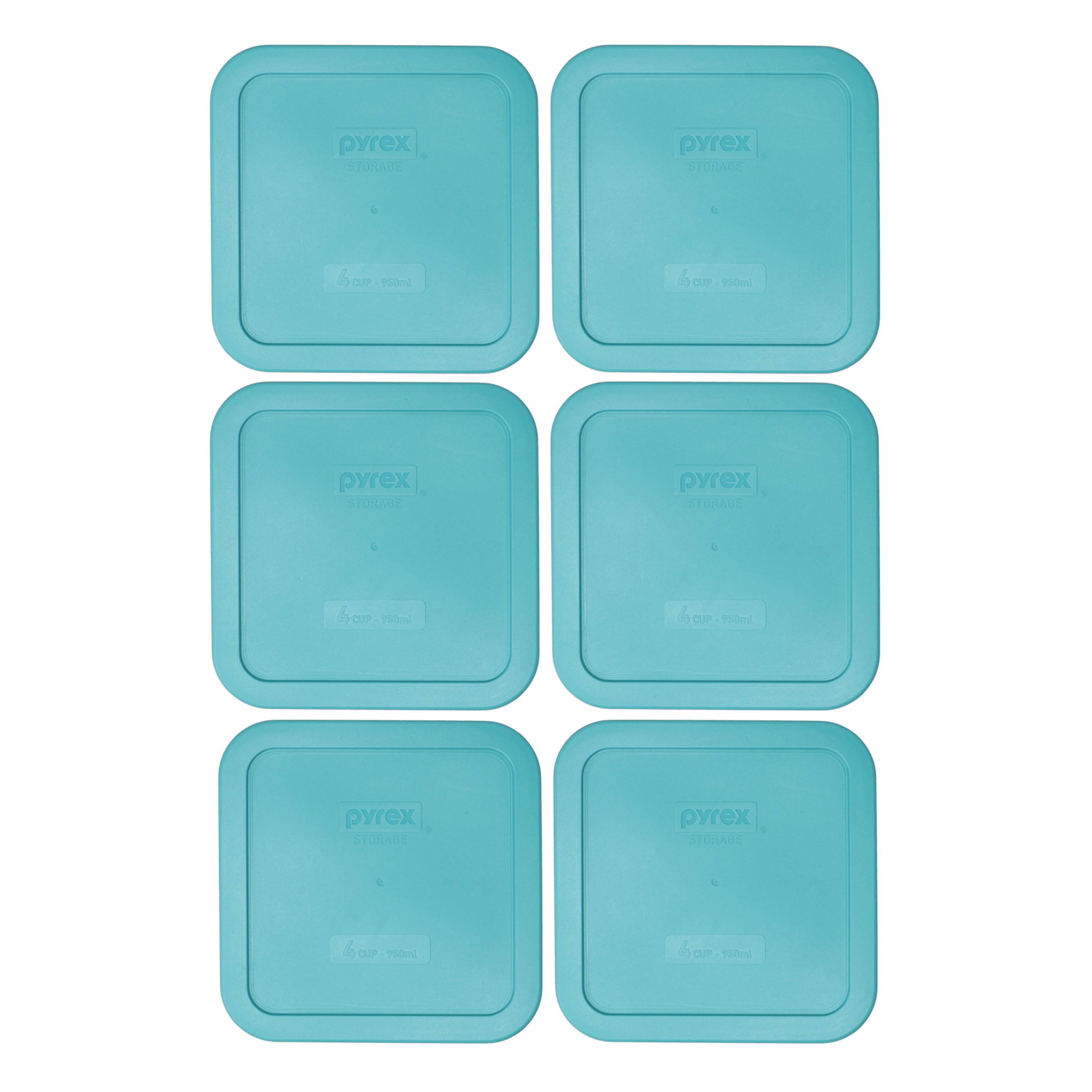 Pyrex 8704-PC Turquoise Food Storage Replacement Lid Cover (6-Pack ...