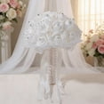 Artificial Flower Bouquet with Crystal Pearls Accents for Wedding ...