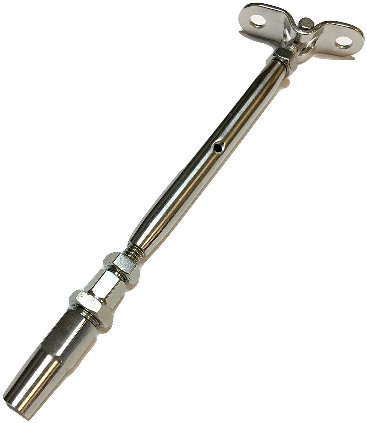 Swageless Surface Mount Cable Turnbuckle Tensioner 2" Barrel for 1/8 ...