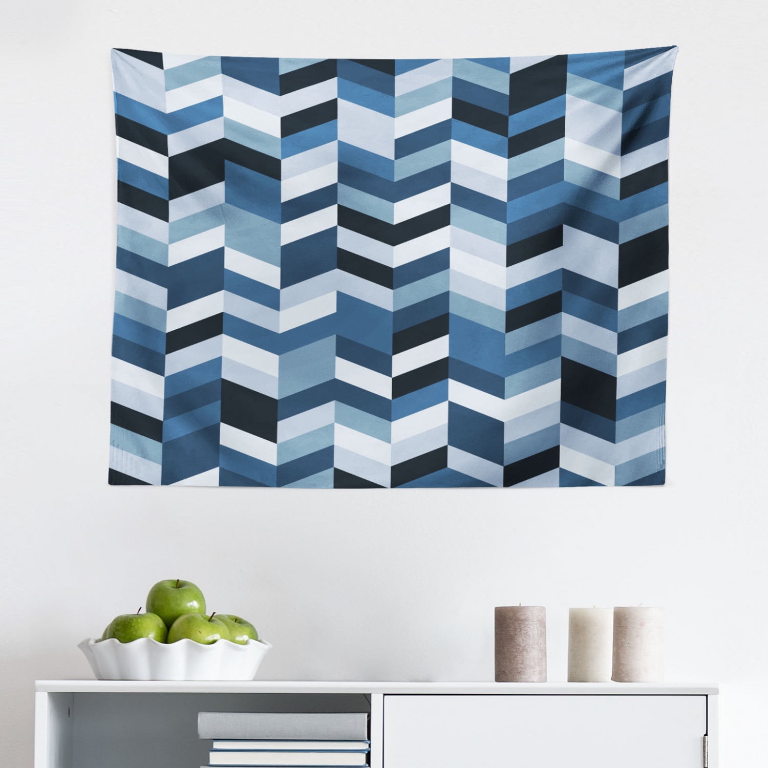 Navy Tapestry, Under The Sea Atlantic Ocean Inspired Tangled Boat Ship ...