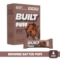(3 pack) BUILT Puff Protein Snack Bar, Brownie Batter, 17g Protein, Collagen, 140 Calories, 4 ...