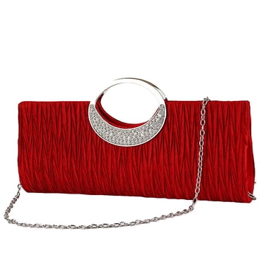 Women Satin Evening Bags Flower Clutch Purses for Wedding Party Formal ...