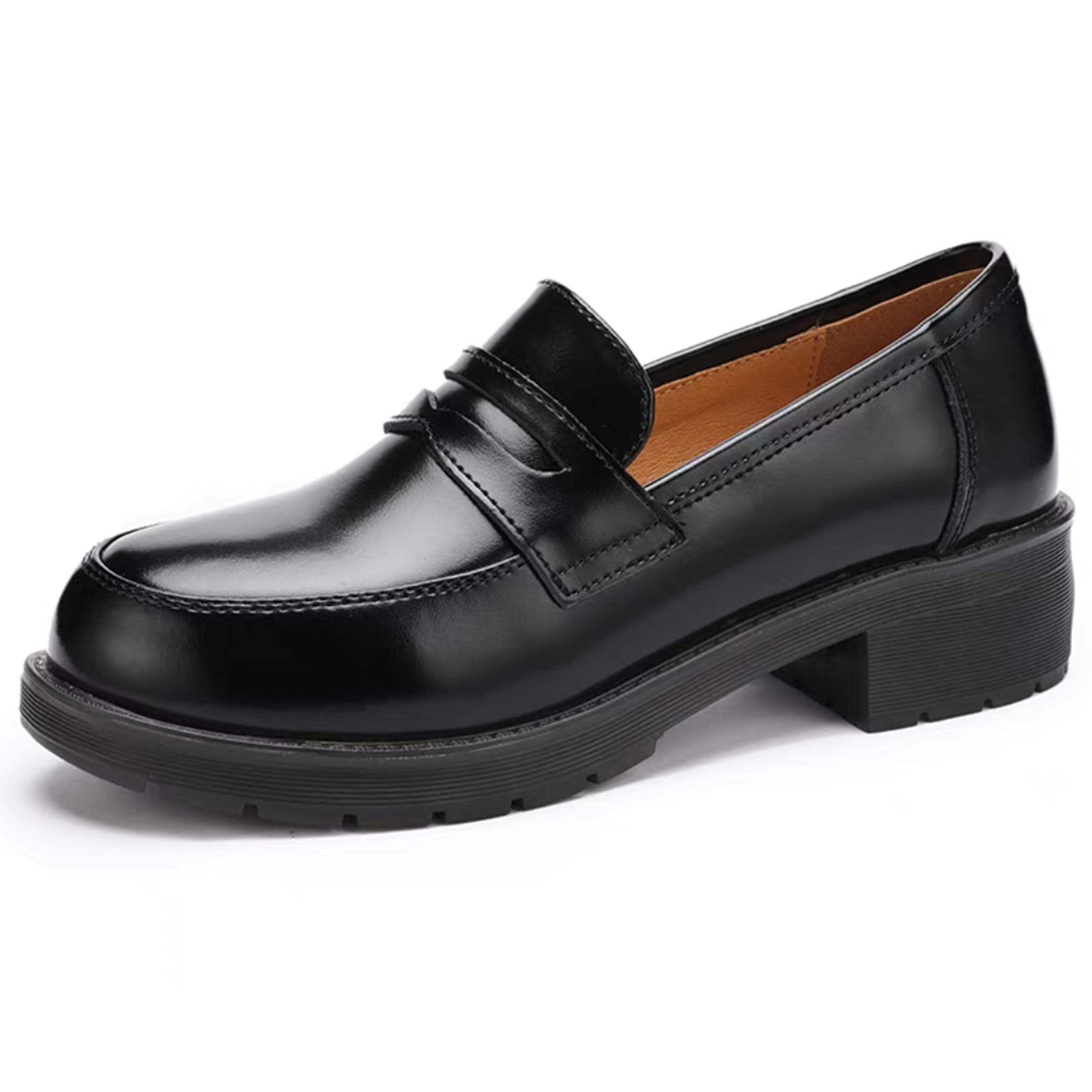 Women's leather penny loafer uniform dress shoes for ladies - Walmart.com