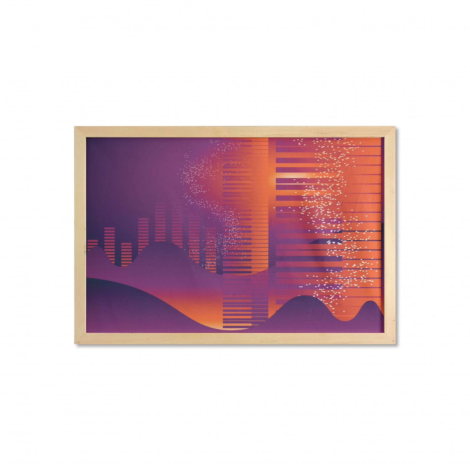 Music Wall Art with Frame, Volumes Bar Abstract Melody Visualization ...