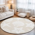 Summer Ocean Beach Starfish Round Area Rug 3ft,Living Room Rug Non-Slip ...