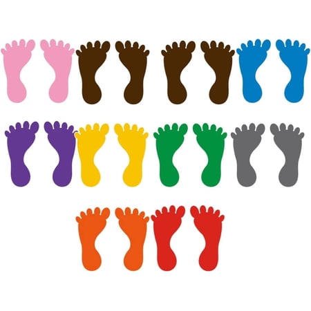 Kids Footprint Decal Stickers for Classroom Decor, 10 Pairs Colorful ...