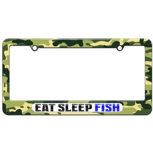 Eat Sleep Fish License Plate Tag Frame, Multiple Colors - Walmart.com