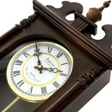 Bedford Clock Collection Leo 21 Inch Chestnut Brown Wood Chiming ...
