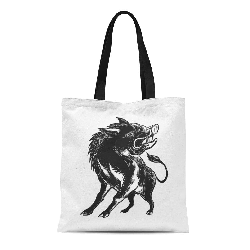 POGLIP Canvas Bag Resuable Tote Grocery Shopping Bags Scratchboard of ...