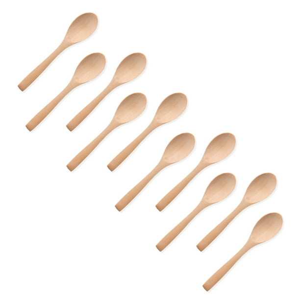 Pack of 10 Small Wooden Spoons Children Dining Tools Bar Gadgets ...