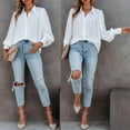 FARYSAYS Women's White Long Sleeve Flowy Top, Dressy Casual Blouse ...