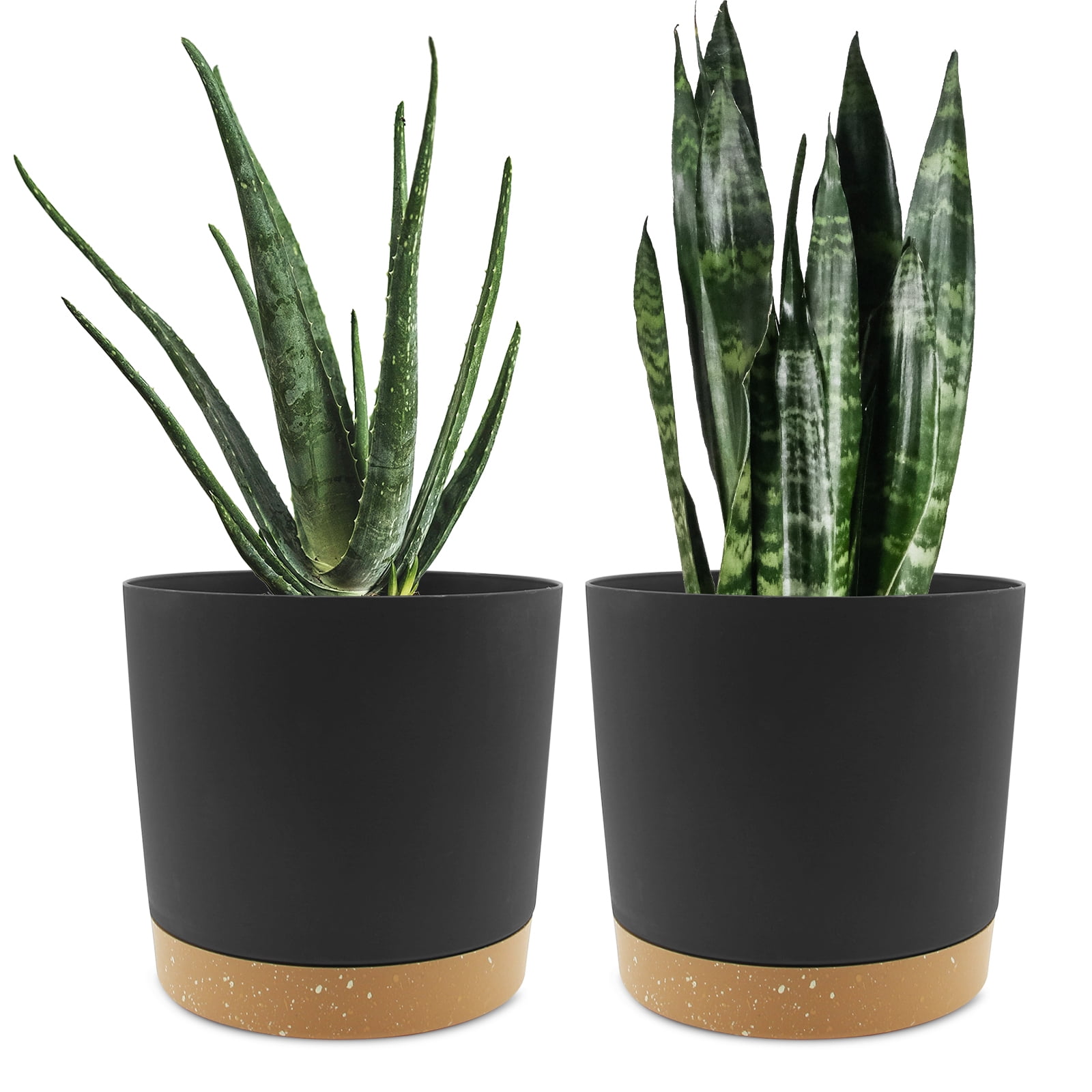 Click here for Qcqhdu 2 Pack Plant Pot  Black Plastic Indoor Plan... prices