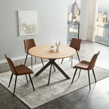 "Jiexi 46.4"" Round Dining Table for 4-6 Person, Mid Century Modern ...