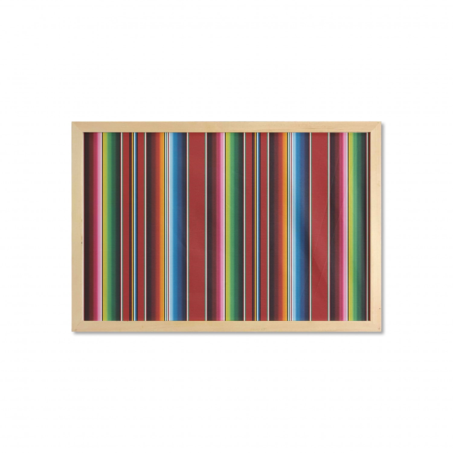 Cinco de Mayo Wall Art with Frame, Mexican Serape Colorful Stripes ...