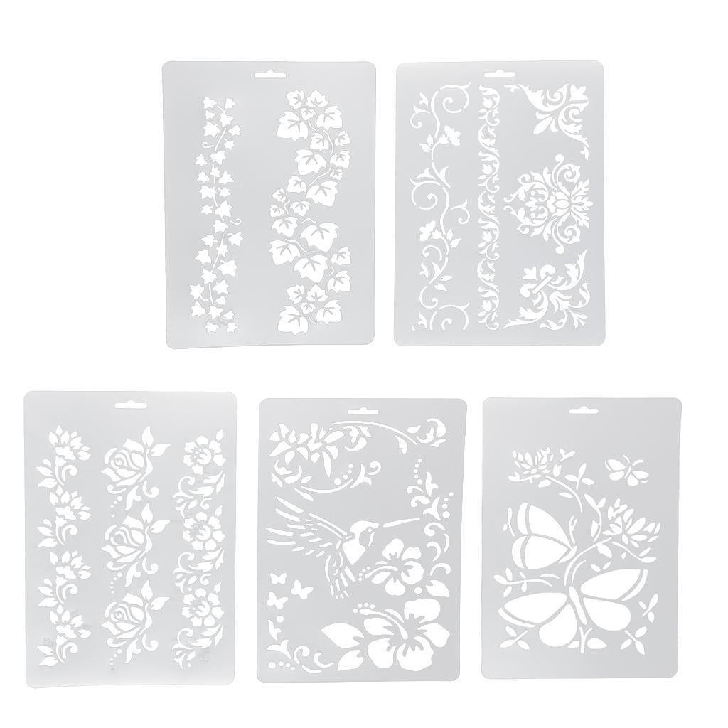 5 Pieces Writing Letter Edge Décor Drawing Template Stencils Drawing ...