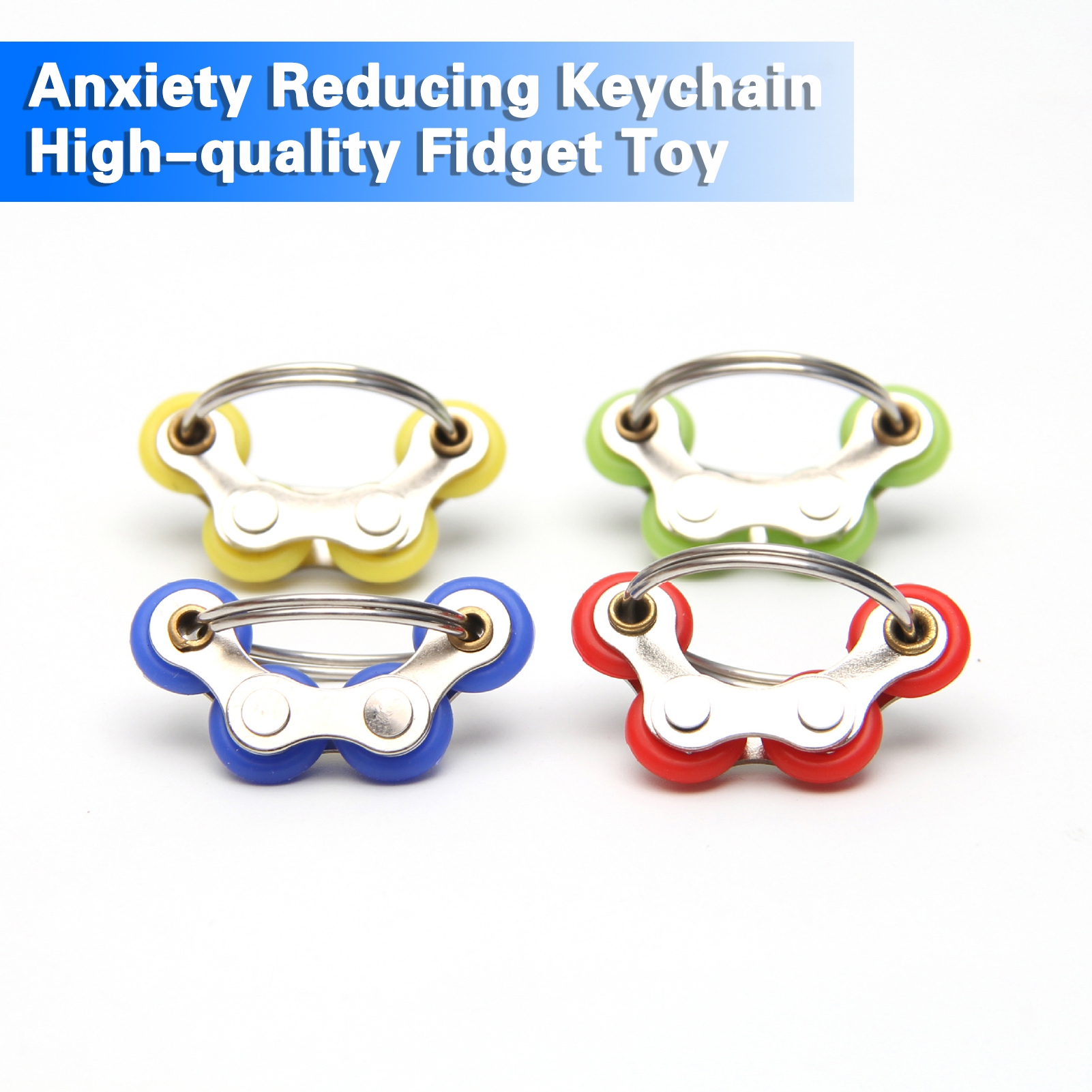 Washranp Fidget Toys lippy Roller Chain,Plastic 4-Roller Chain Sensory ...