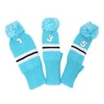 3 Pieces Knitted Golf Headcover Driver Cover Slip Golf Club Covers Wood ...