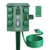 DEWENWILS Outdoor Power Stake Timer with Remote, 6 Grounded Outlets ...