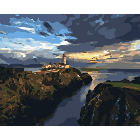 DIY Oil Painting Ecoregion Natural landscape Cloud Water Sky Azure ...