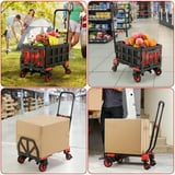 LAZY BUDDY 2 in 1 Folding Hand Truck Dolly Cart with Basket, 330lbs ...