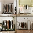 Garment Rack with Wheels, Heavy-Duty Adjustable Coat Rack with Bottom ...
