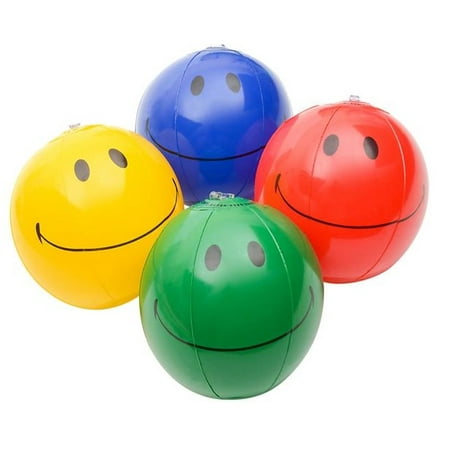 Inflatable Beachballs - 12 SMILE Happy Face inflate beach balls ...