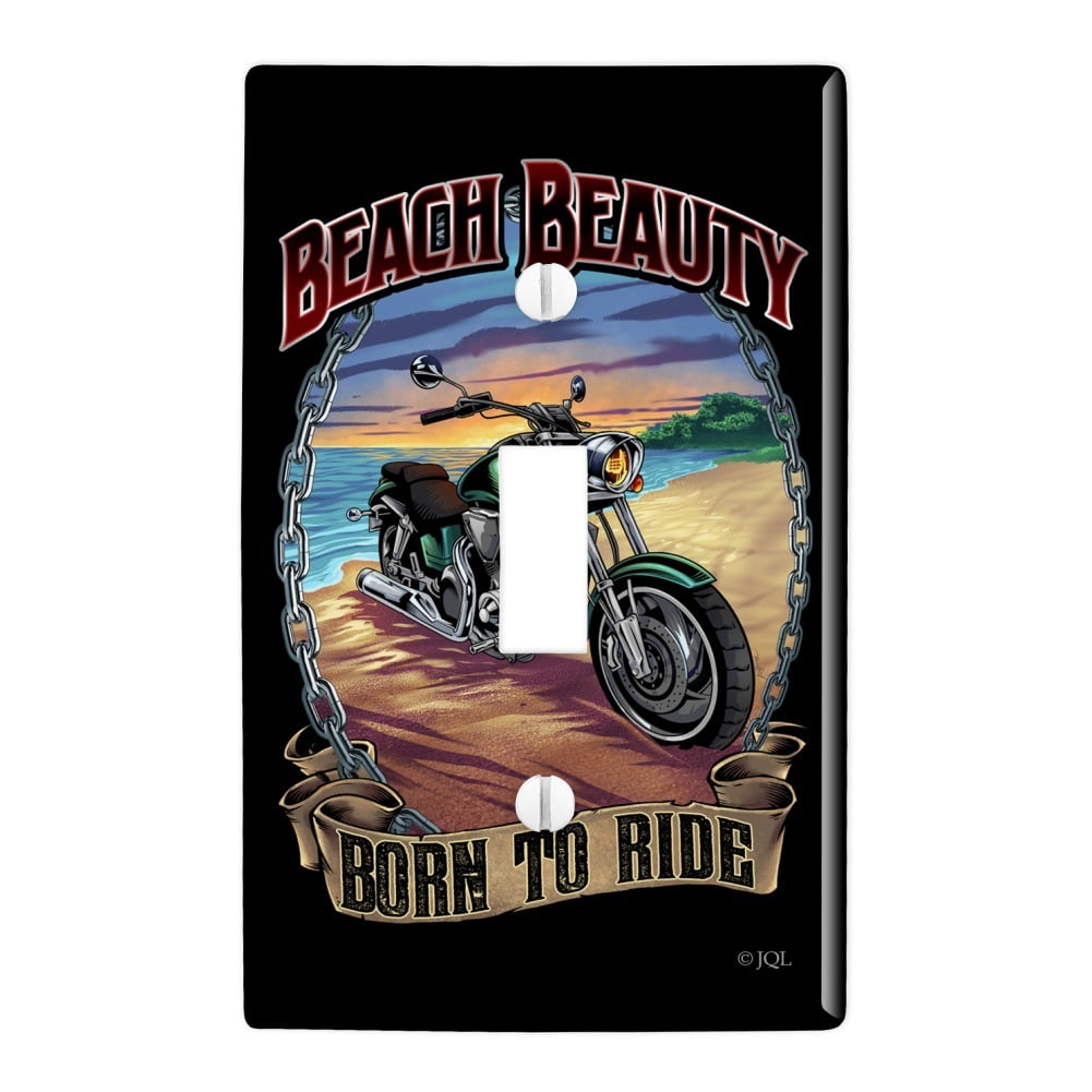 Beach Beauty Motorcycle Bike Born Ride Plastic Wall Decor Toggle Light ...