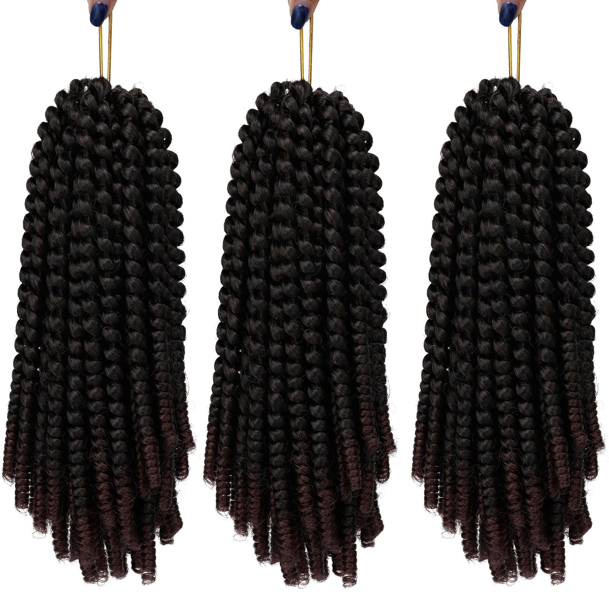 SAYFUT 8 Inch Spring Twist Crochet Braiding Hair Extensions Ombre Color ...
