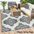 Balajeesusa Outdoor Rugs Plastic Straw Patio Rugs 6 By 9 Feet Grey