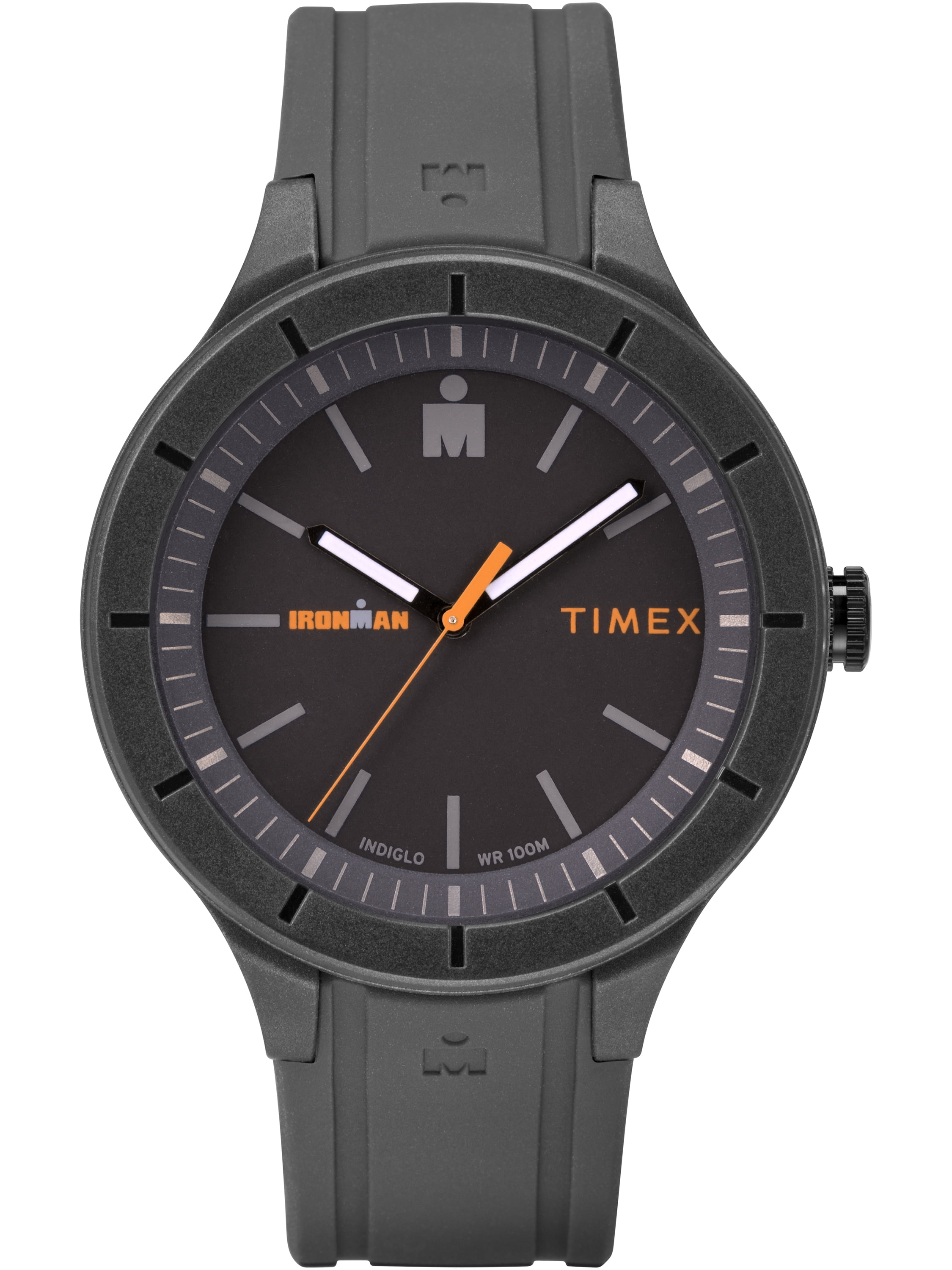 Timex - Ironman Essential Urban 42mm Gray/Orange Watch, Silicone Strap ...