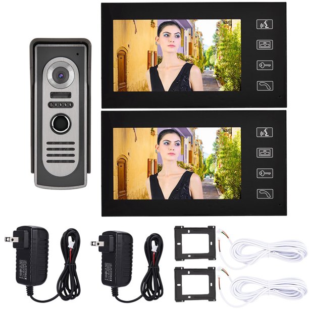Doorbell Intercom Kit,7 inch LCD Wired Video Doorbell Video Doorbell ...