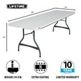 Lifetime 8 ft. Nesting Rectangle Folding Table, Indoor/Outdoor ...