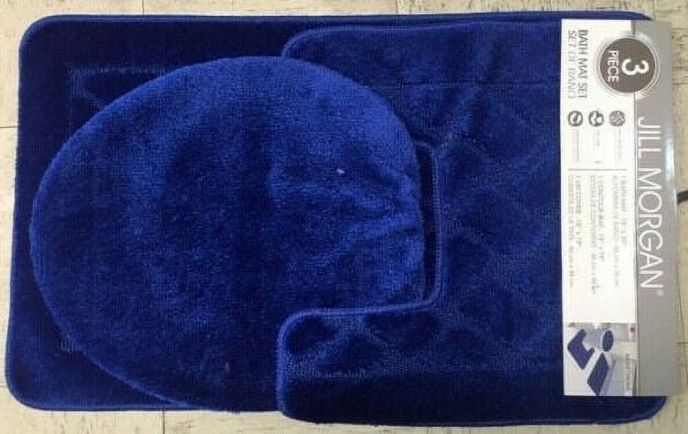 Basketweave 3 Piece Sculptured Bath Rug, Contour Rug and Lid Cover Set ...