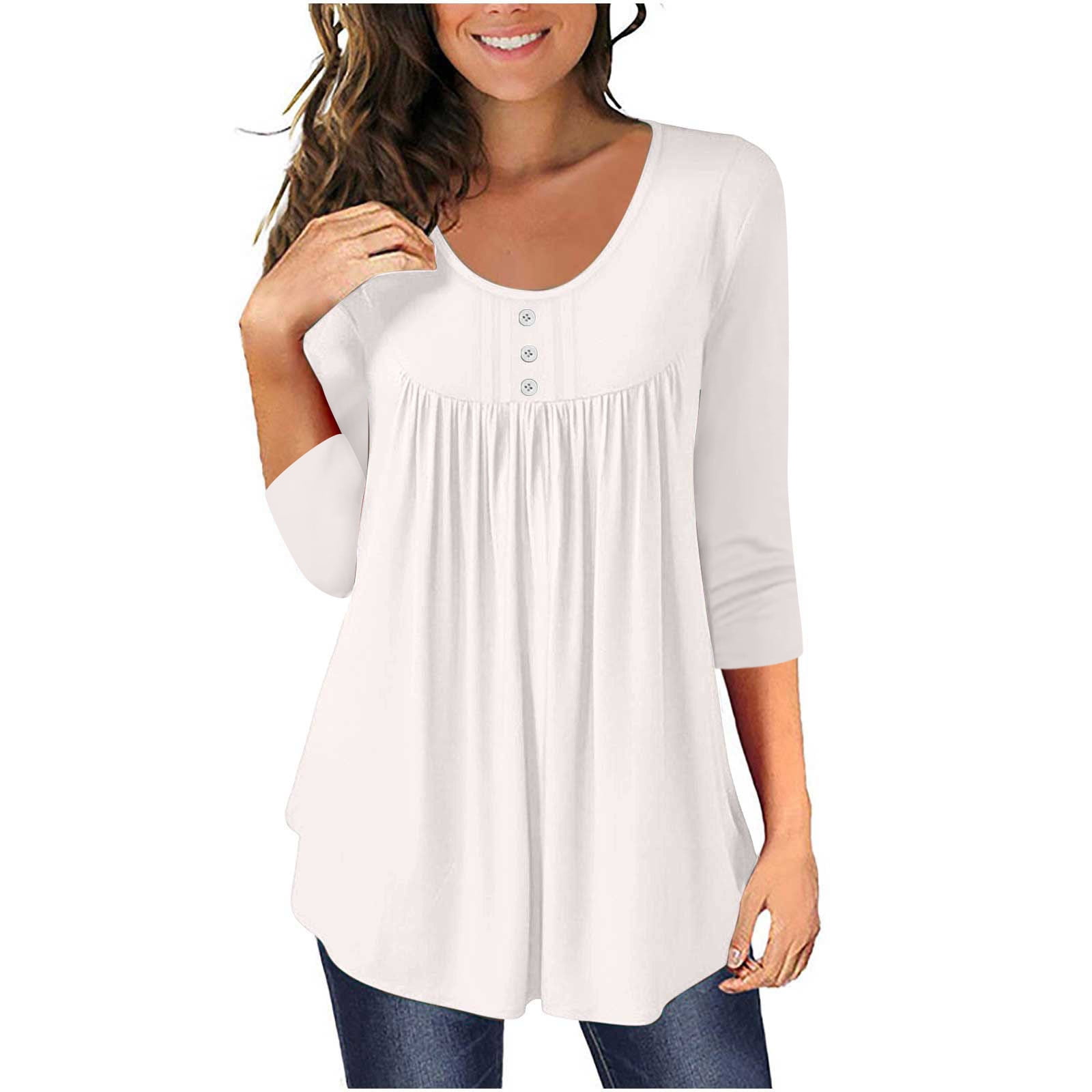 Click here for Yuyuzo Womens Tunic Tops Long Sleeve Button Scoop... prices