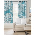 Aqua Blue Monstera Deliciosa Blackout Curtains for Bedroom/Living Room ...
