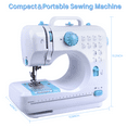 BCOOSS Portable Sewing Machine, Multi-Functional, 12 Built-in Stitches ...