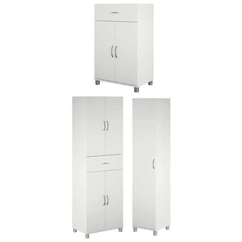 Home Square 3-Piece Set with 16" Utility Storage Cabinet 24" 2 Door ...