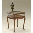 Beaumont Lane Traditional Solid Wood Curio End Table with Glass Sides ...