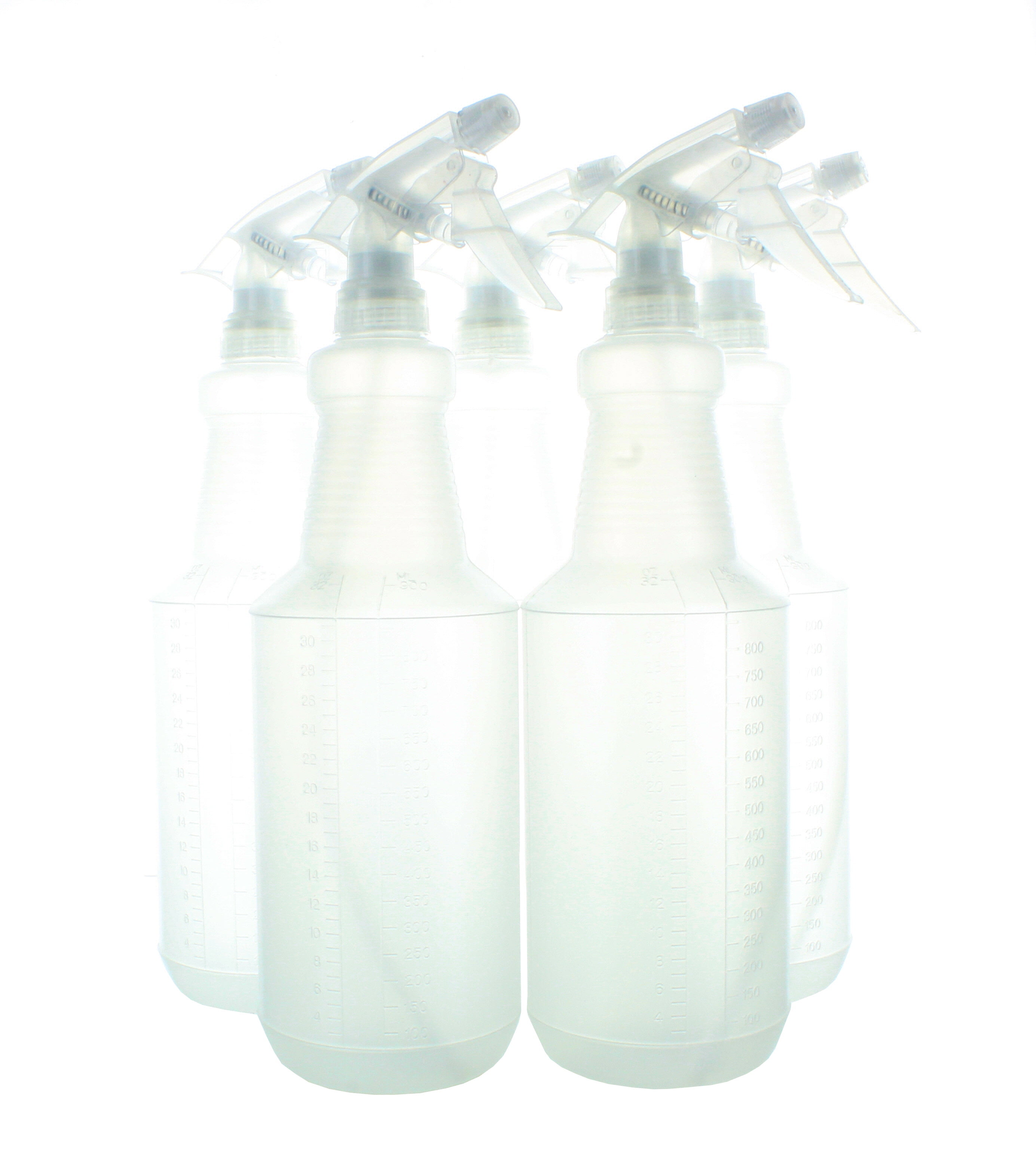 Lot of 5 Spray Bottles 32 oz. Trigger Sprayer Frosted Plastic With ...