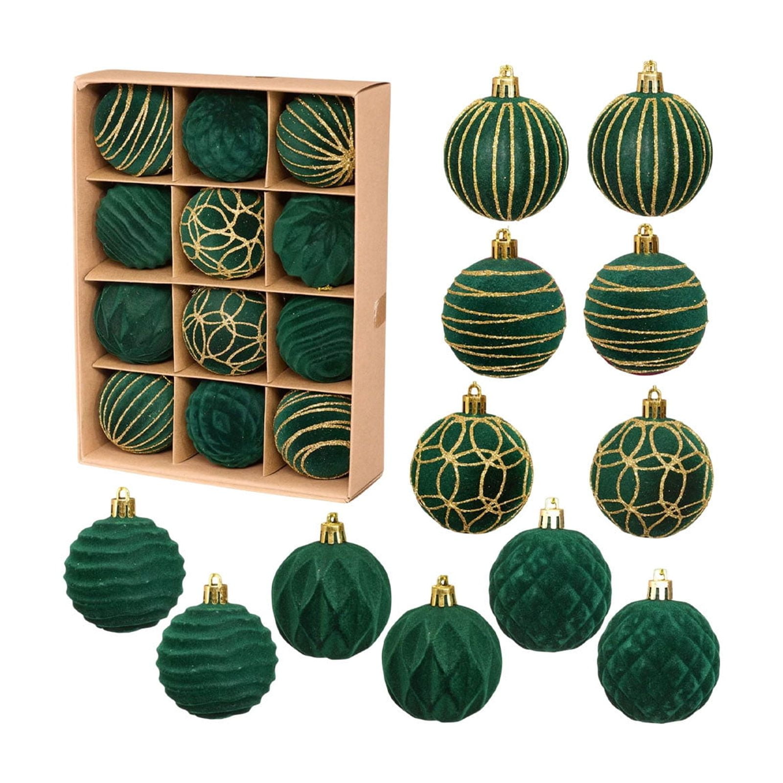 Click here for Staron Green Velvet Christmas Tree Ornaments  12 C... prices