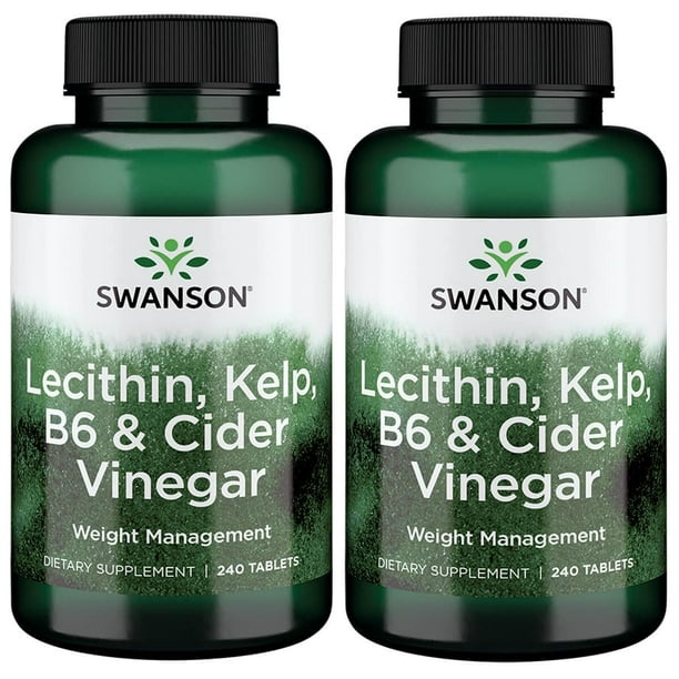 Swanson Lecithin, Kelp, B6, & Cider Vinegar 240 Tabs 2 Pack - Walmart.com