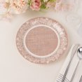 Efavormart 25 Pack Natural Burlap Print Dinner Paper Plates With White ...